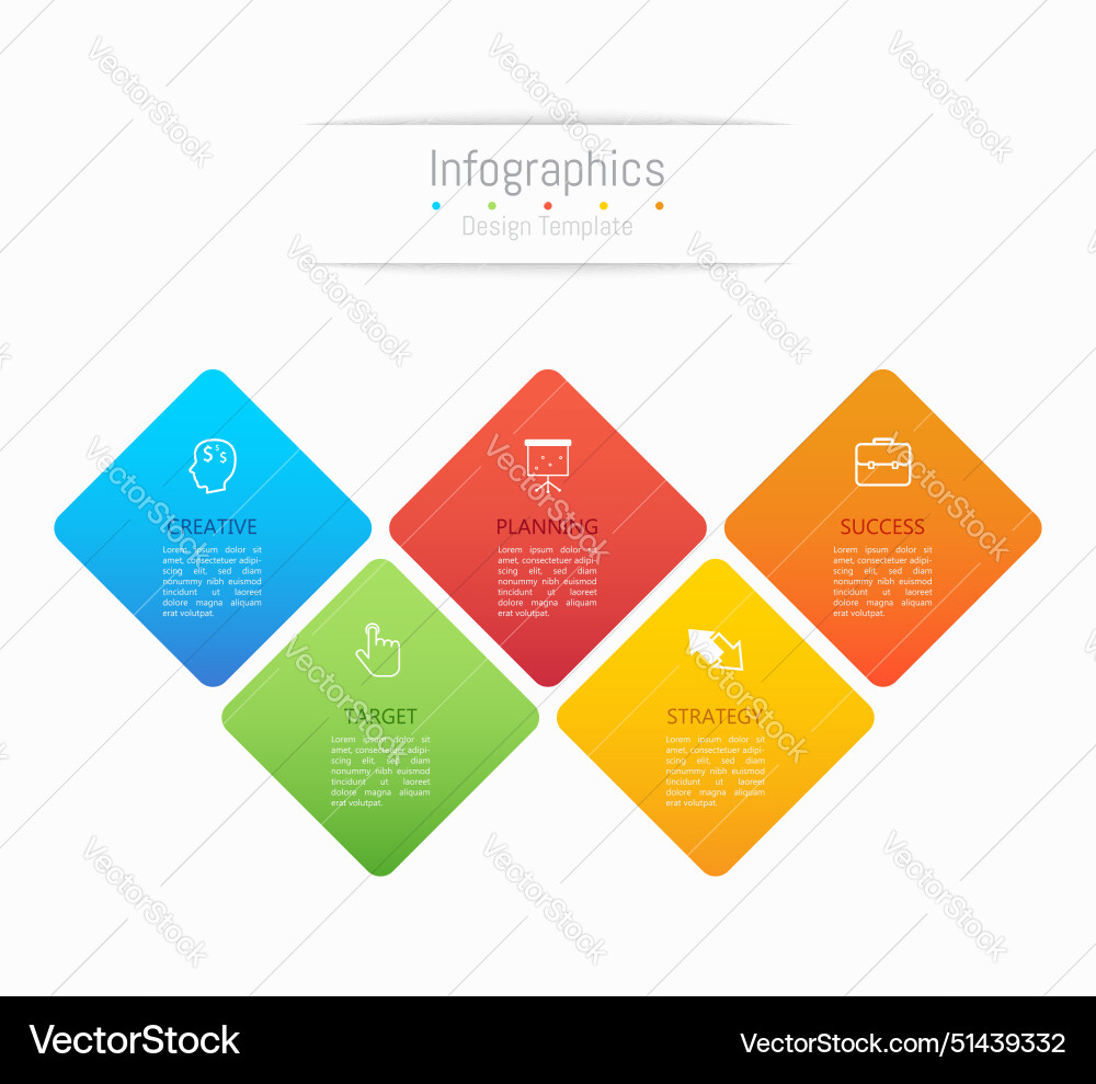 Infographic 5 options design elements Royalty Free Vector