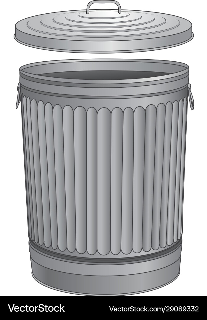 Metal Garbage Can with Lid Royalty Free Vector Image
