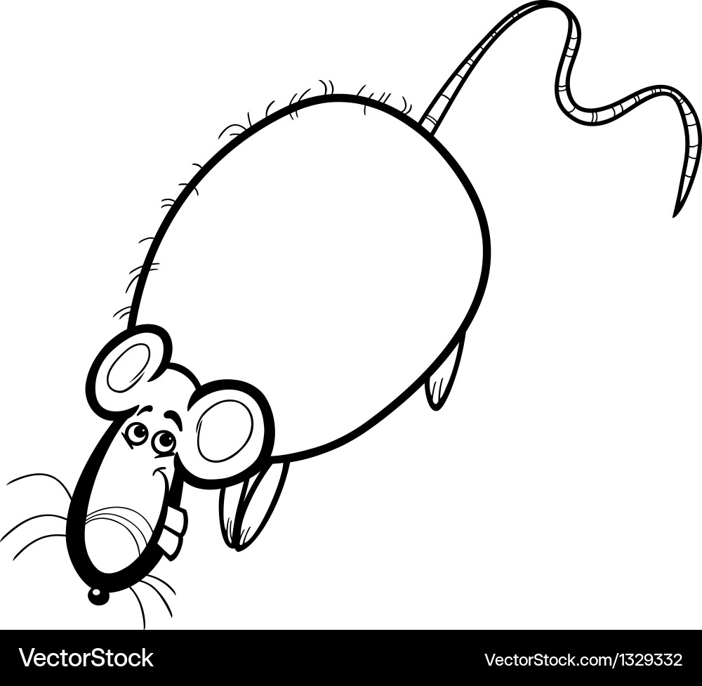 Rat cartoon character for coloring book Royalty Free Vector