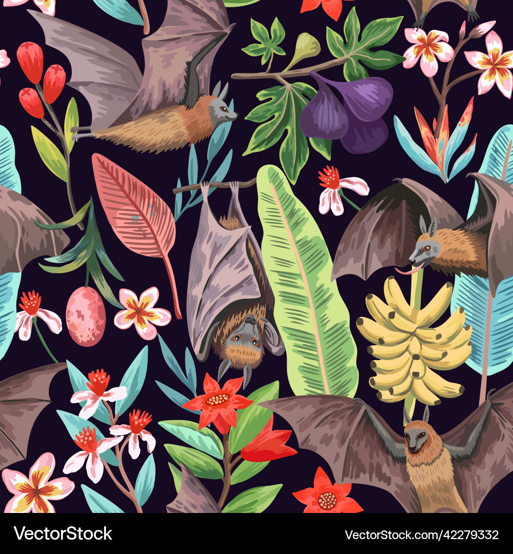 Colorful Bat Floral Vector Images (73)
