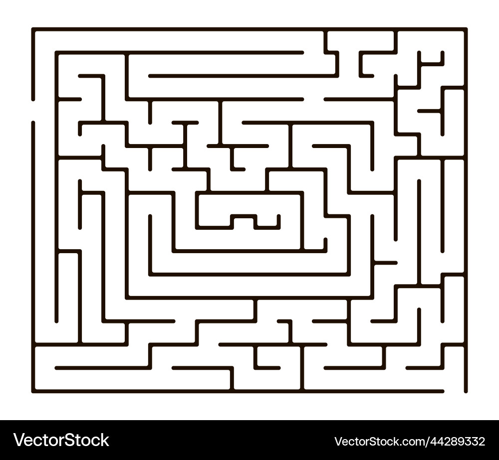 Simple abstract line maze on white background Vector Image