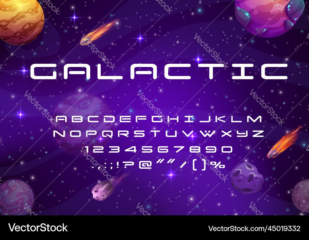 Space font techno typeface futuristic alphabet Vector Image