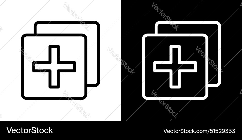Add apps icon set plus page symbol Royalty Free Vector Image