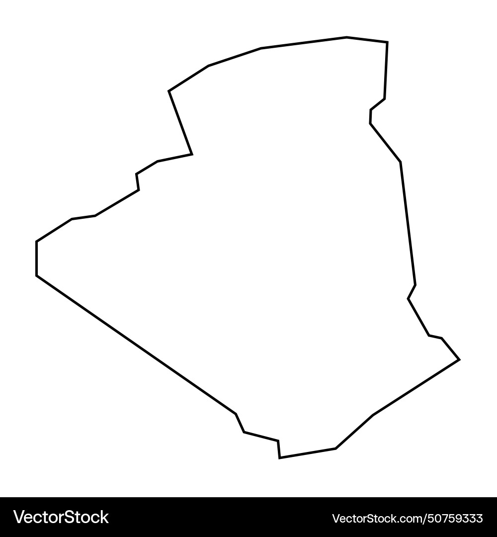 Algeria country map thin outline icon Royalty Free Vector