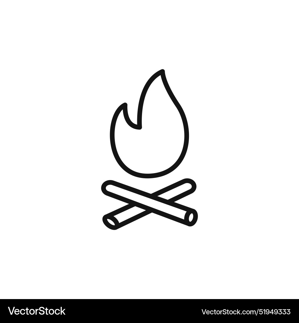Campfire logo sign outline Royalty Free Vector Image