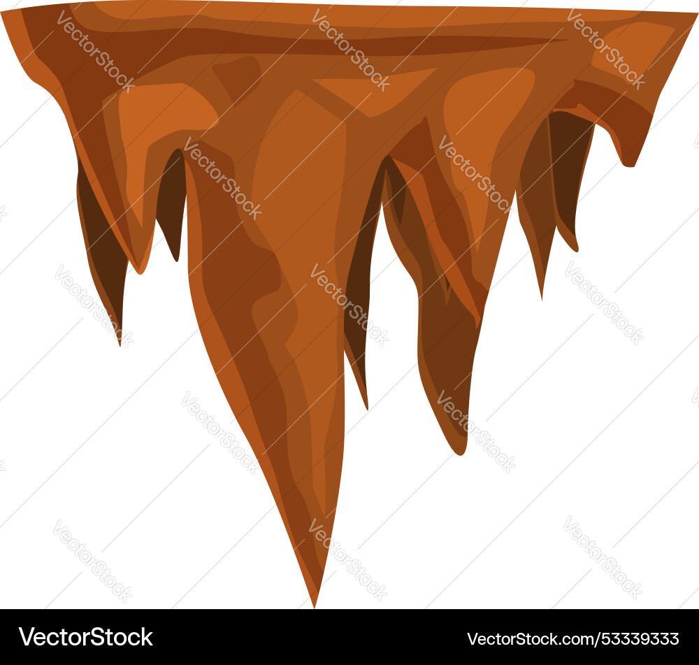 Cartoon stalactite formation hanging from ceiling Vector Image