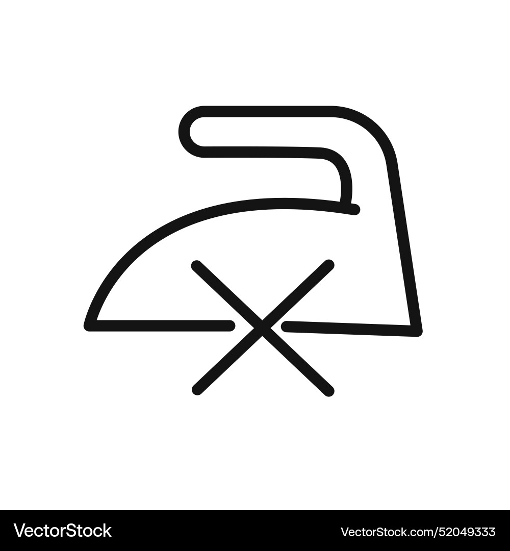 Do not iron icon linear graphics sign Royalty Free Vector