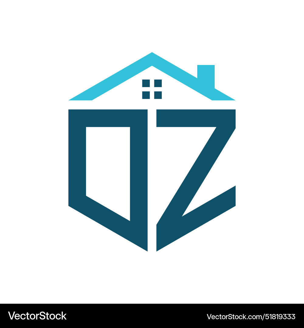 Dz house logo design template letter Royalty Free Vector
