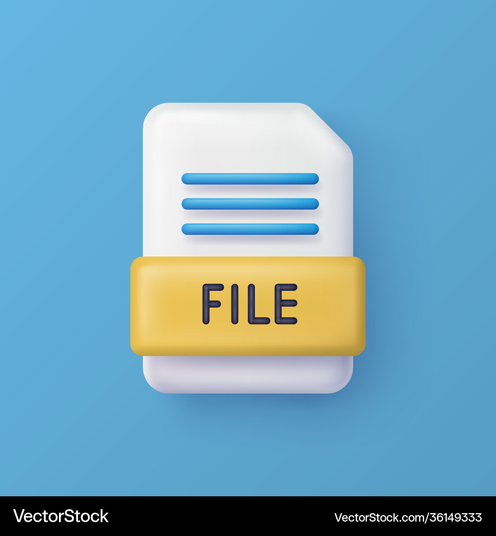 File or document 3d icon on background Royalty Free Vector