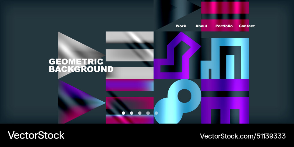 Geometric pattern with purple shapes on a violet Vector Image