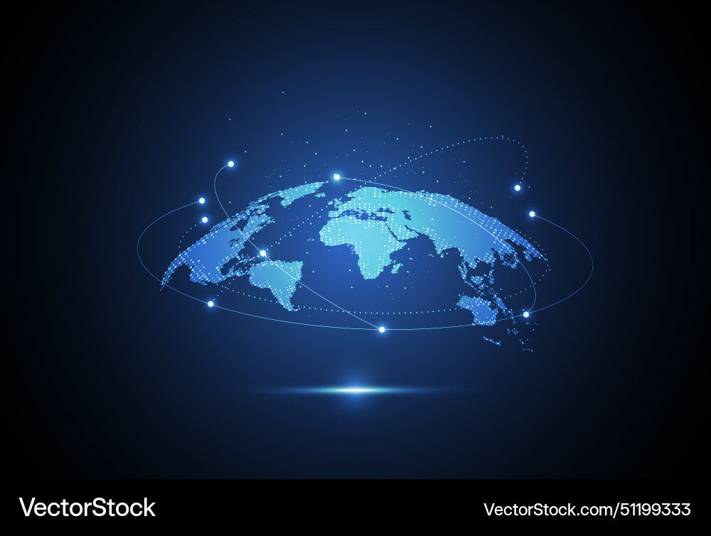 Global network connection world map point Vector Image
