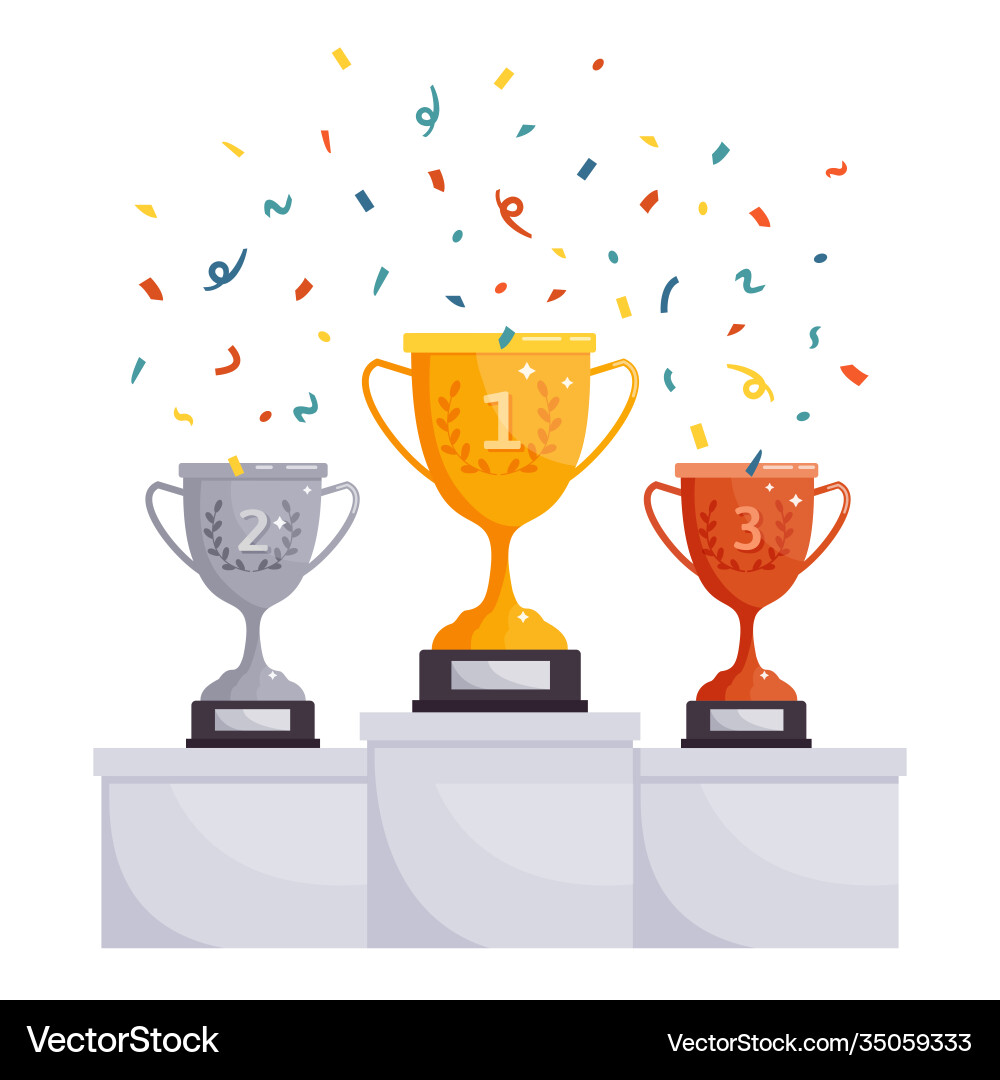 Gold Silver Bronze Awards Podium – Royalty-Free Vector | VectorStock