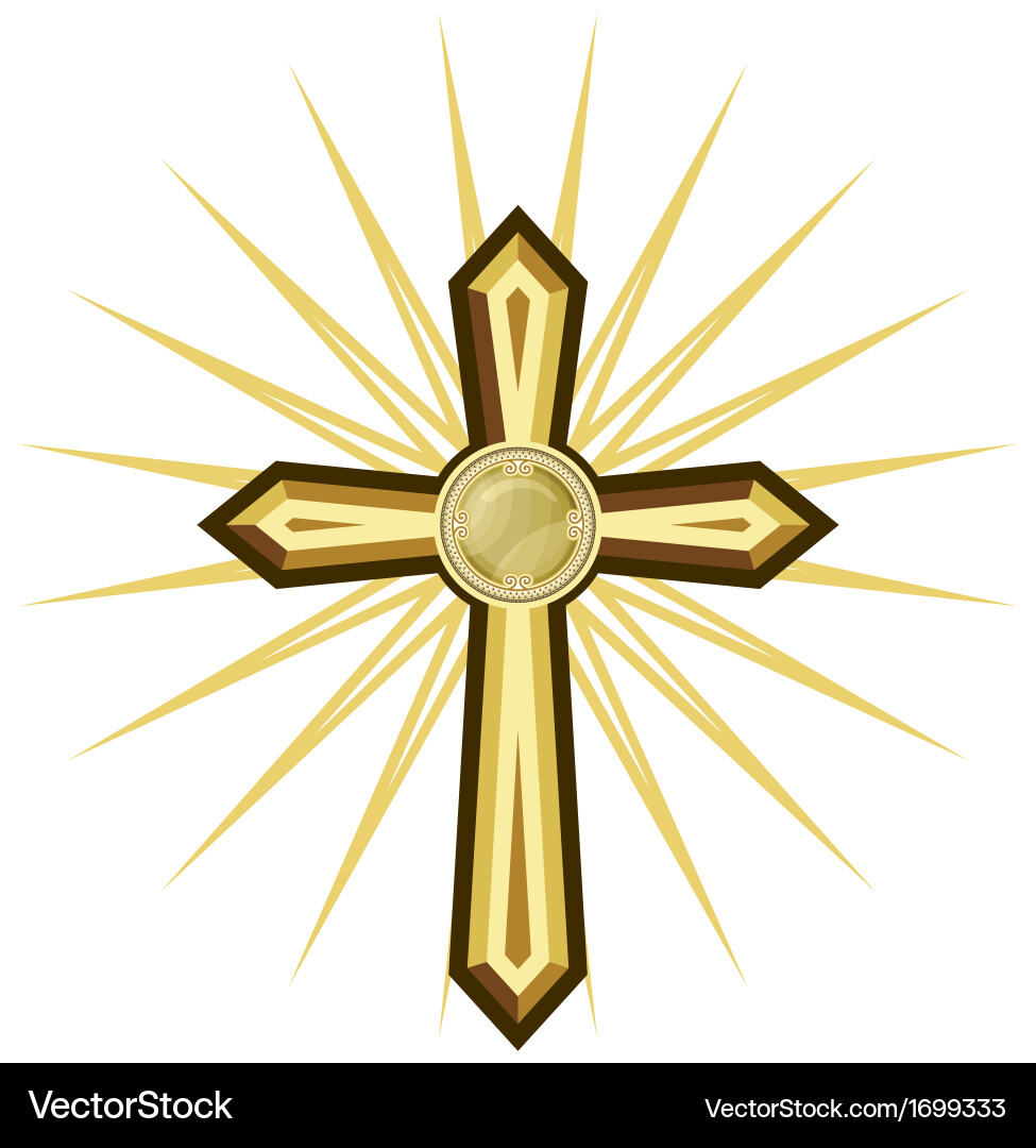 Golden Cross Symbol Royalty Free Vector Image - VectorStock