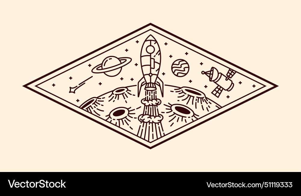 Nature landscape line art template Royalty Free Vector Image