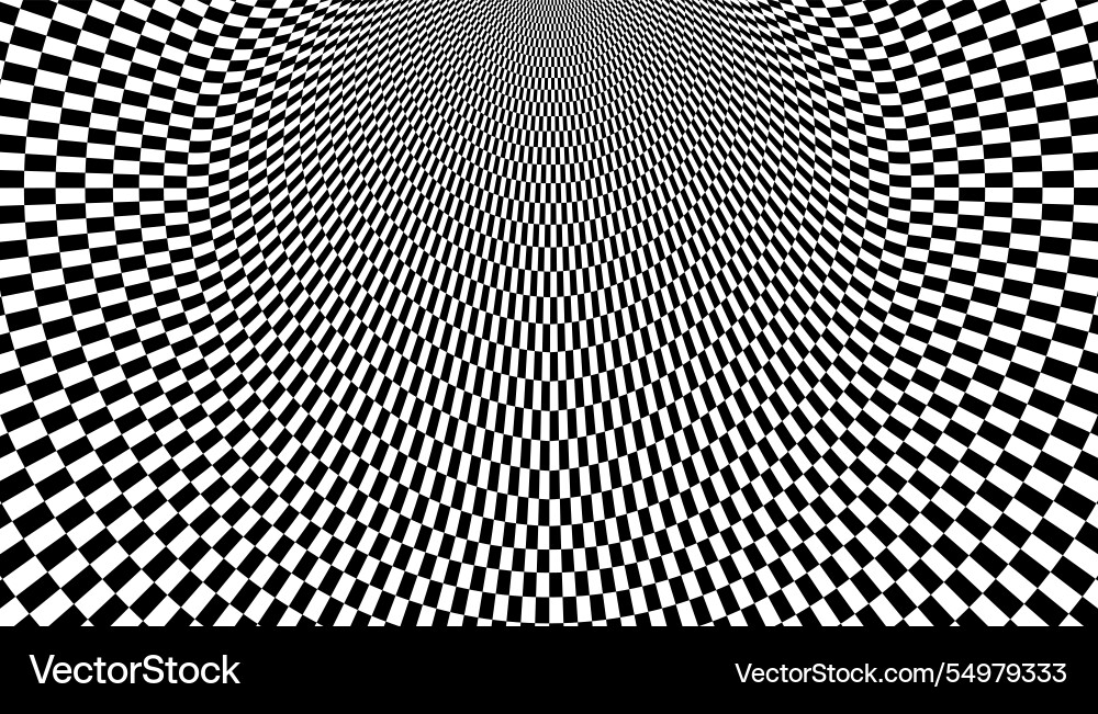 Optical checkered spiral illusion background Vector Image