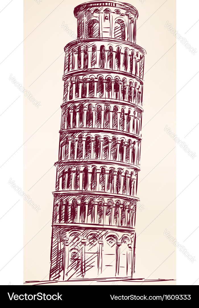 Pisa tower Royalty Free Vector Image - VectorStock