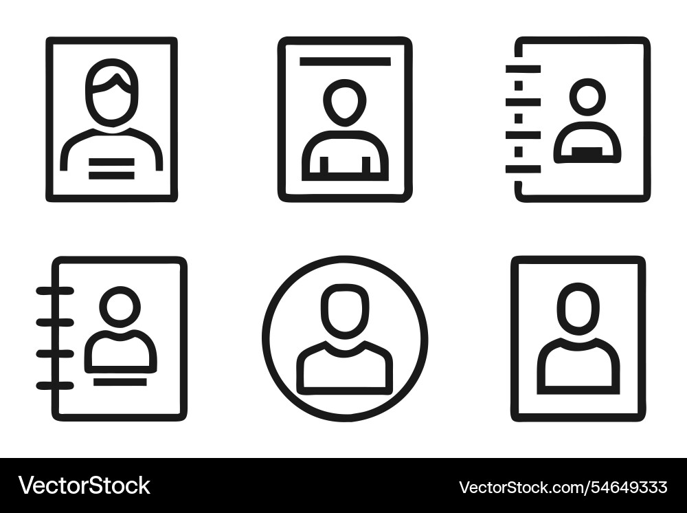 Profile icon set in art Royalty Free Vector Image