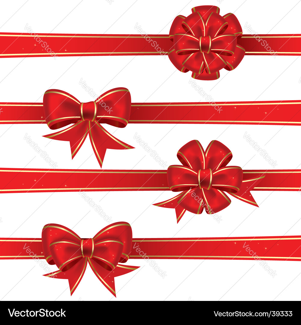 Set from bows Royalty Free Vector Image - VectorStock