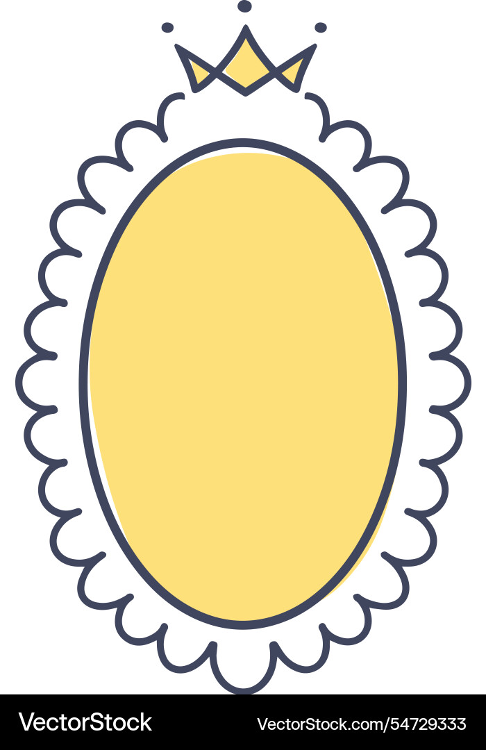 Simple yet elegant yellow oval frame featuring Vector Image