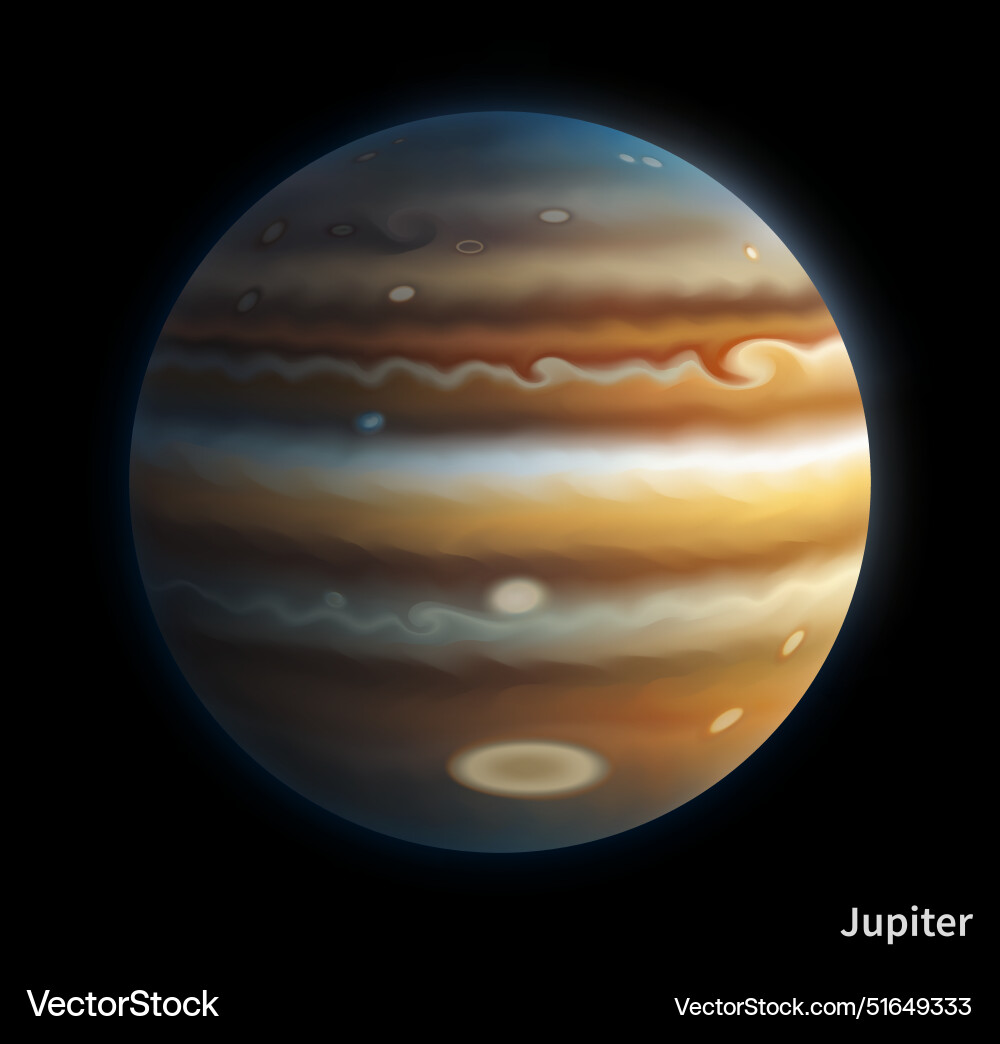 Space planet jupiter surface cosmic sphere Vector Image