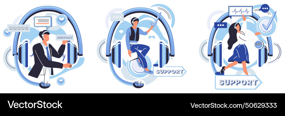 Support specialist communication is key in our Vector Image