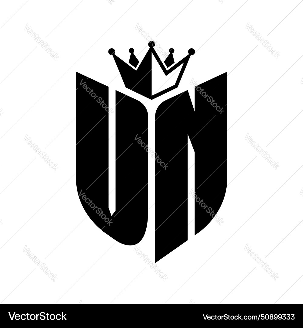 Vn letter monogram with shield shape crown Vector Image