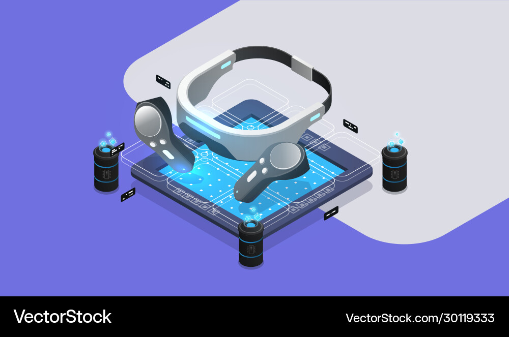 Vr virtual reality glasses tools concept Vector Image