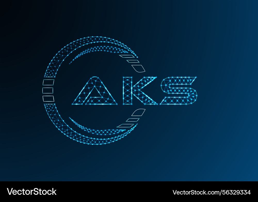 AKS Low Poly Letter Logo Royalty Free Vector Image
