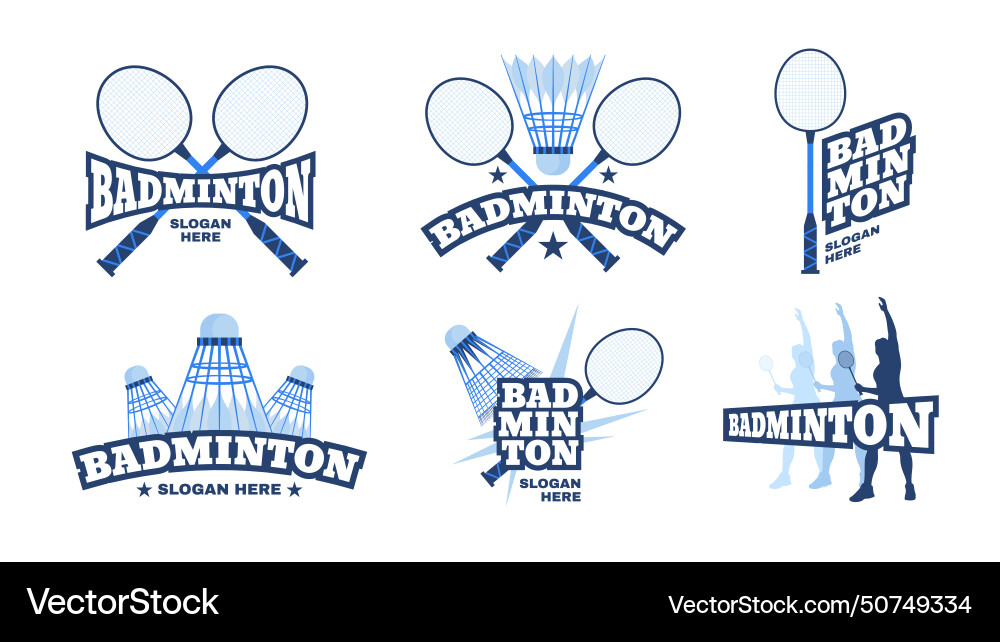 Badminton logo set Royalty Free Vector Image - VectorStock