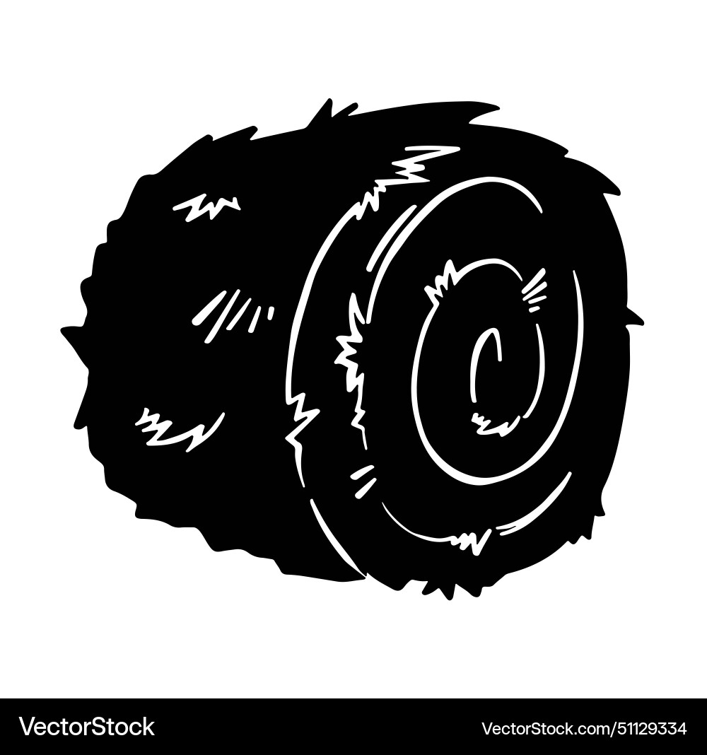 Baled hay silhouette symbol Royalty Free Vector Image