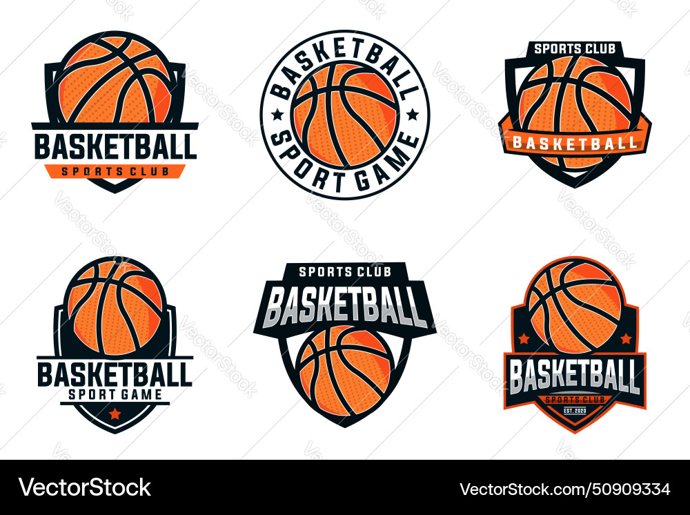 Basketball sport logo Royalty Free Vector Image