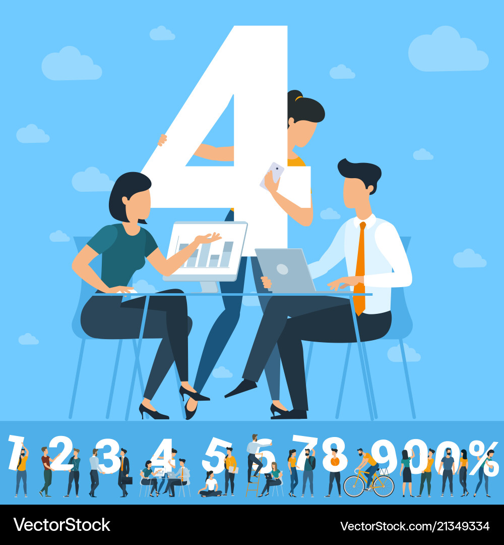 Big four number Royalty Free Vector Image - VectorStock