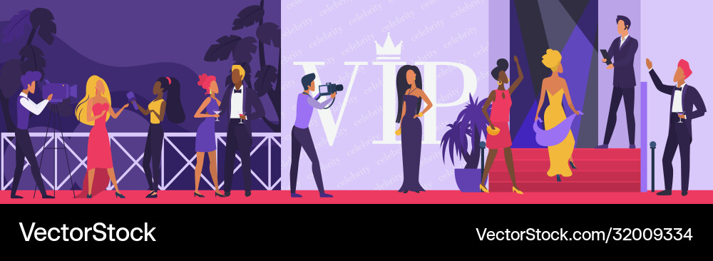 Celebrity vip party cartoon Royalty Free Vector Image