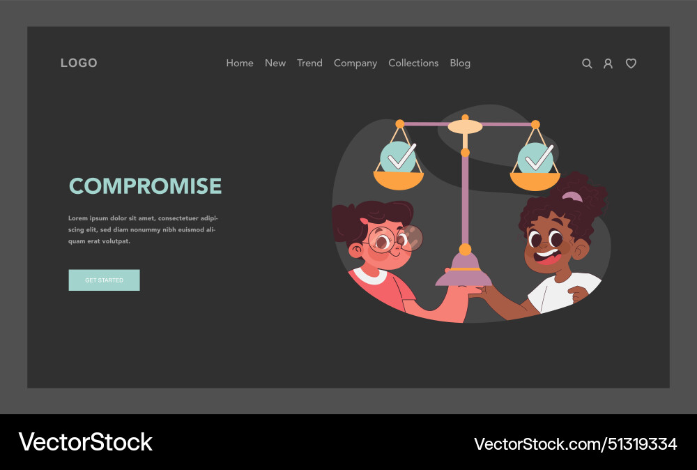 Compromise concept flat Royalty Free Vector Image