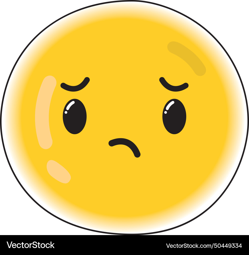 Cute sad emoji icon Royalty Free Vector Image - VectorStock