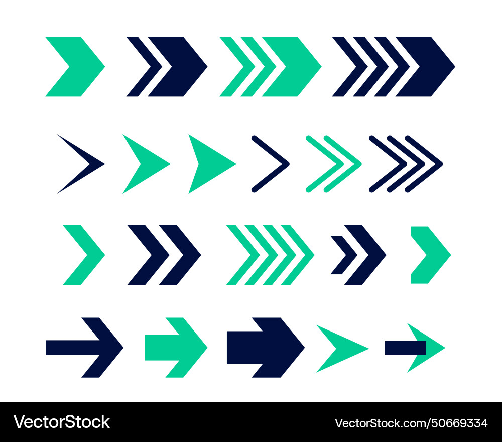 Directional arrow sign or icons set design Vector Image