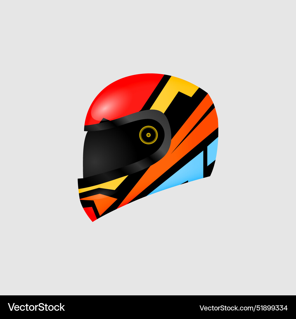 Motorcycle helmet sport design art Royalty Free Vector Image