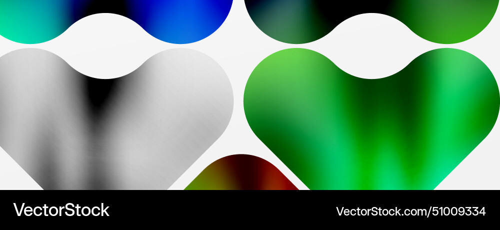 Three hearts of different colors stacked Vector Image
