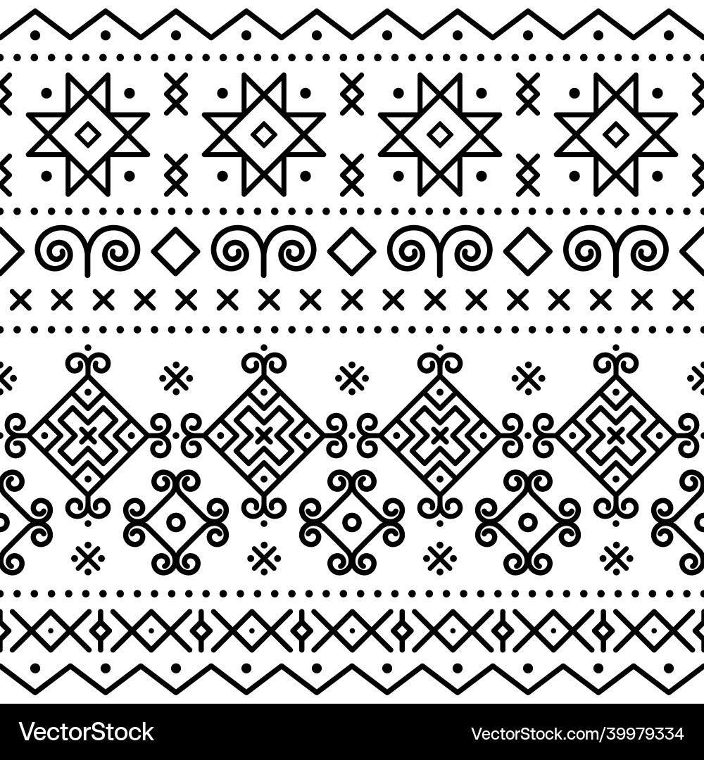 Traditional folk art seamless pattern Royalty Free Vector