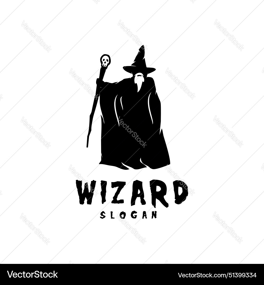 Wizard logo icon magic hat design mascot character