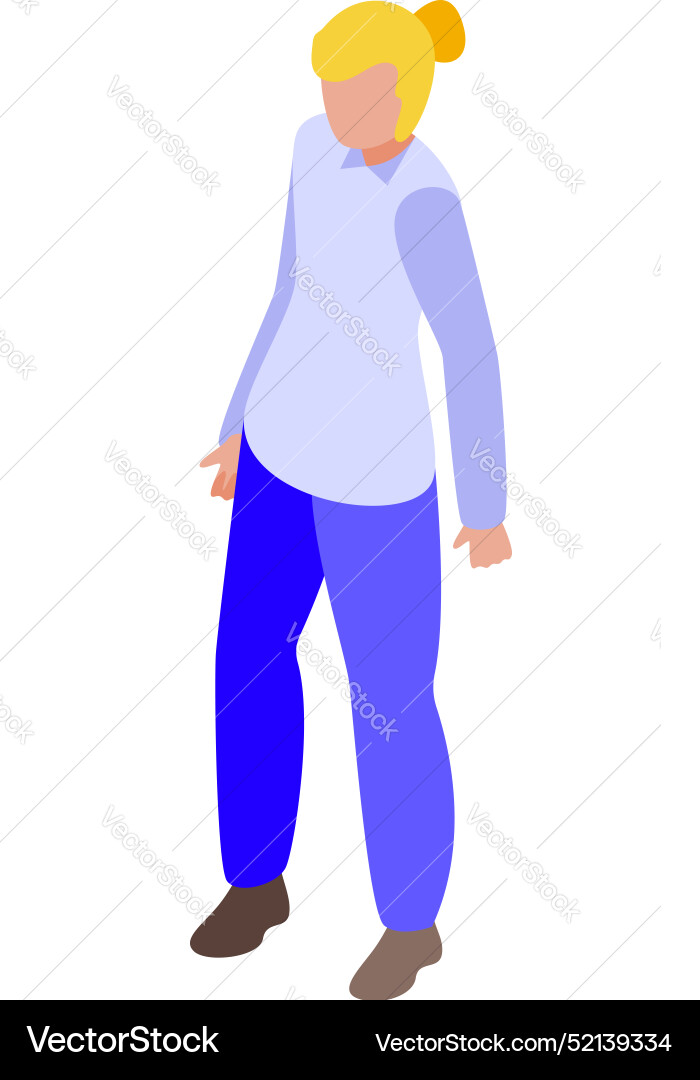 Young woman standing isometric character design Vector Image