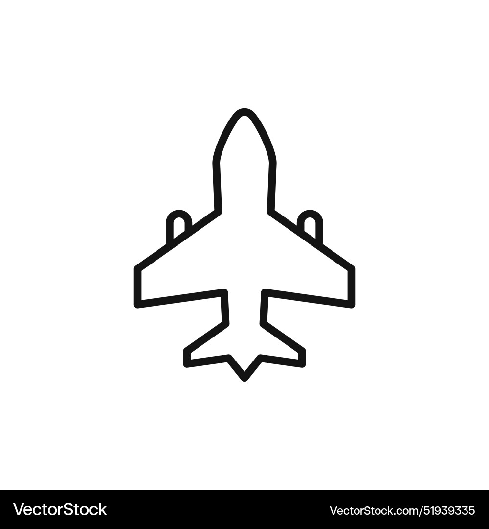 Airplane icon logo sign outline Royalty Free Vector Image