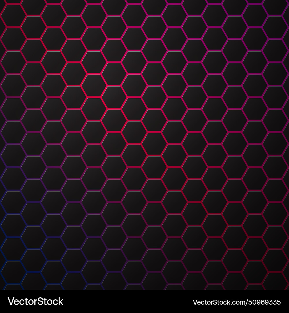 Black hexagon pattern on colorful background Vector Image