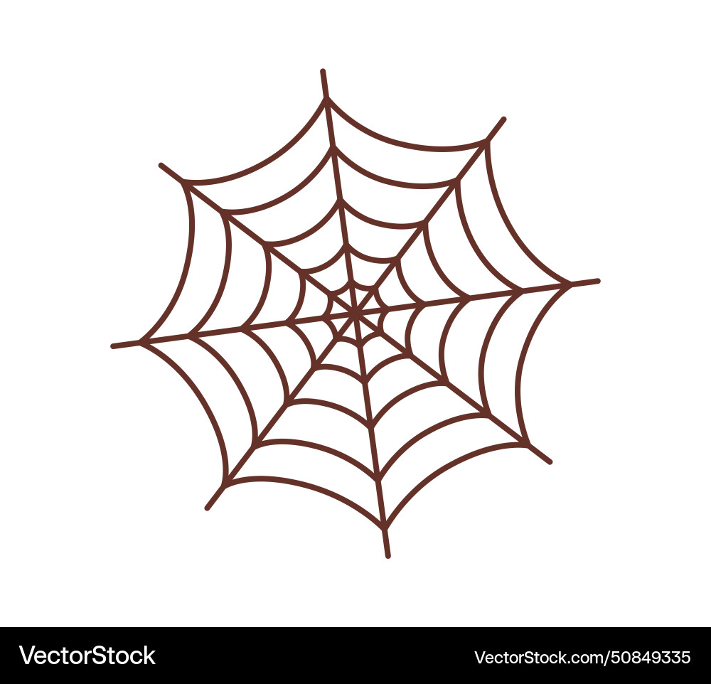 Cartoon retro groovy halloween cobweb or spiderweb