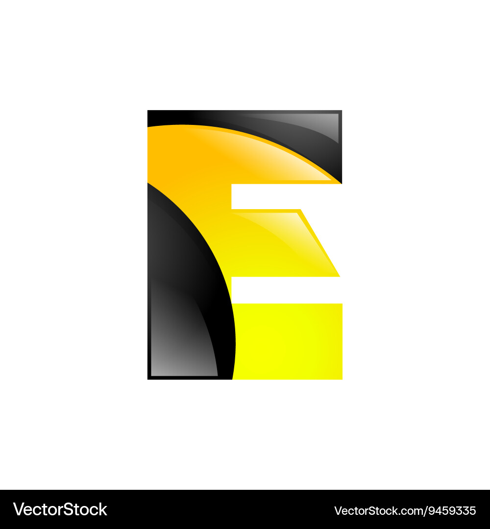 Creative yellow and black symbol letter e for your