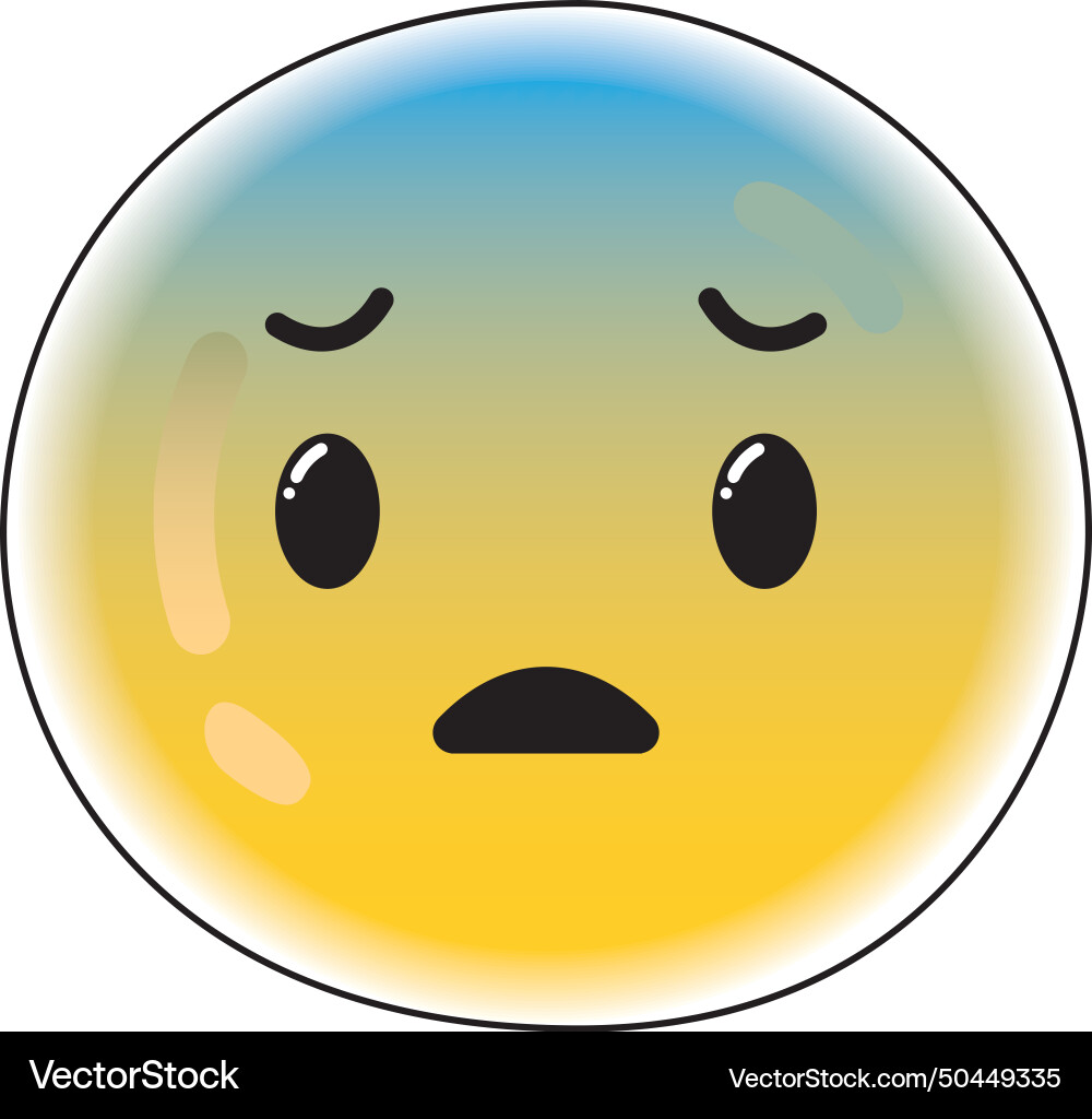 Cute sad emoji icon Royalty Free Vector Image - VectorStock