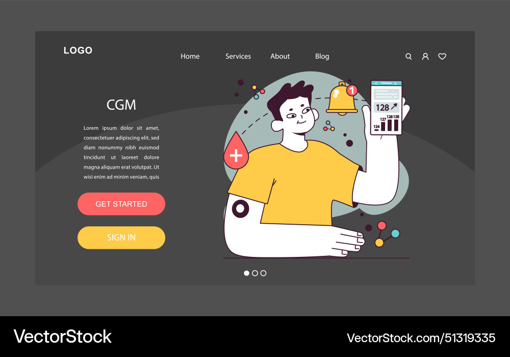 Diabetes measuring sugar blood with glucometer Vector Image