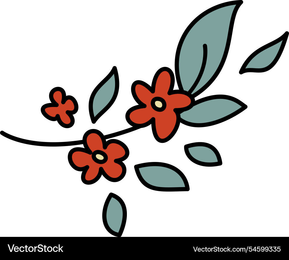 Floral branch decorative isolated Royalty Free Vector Image