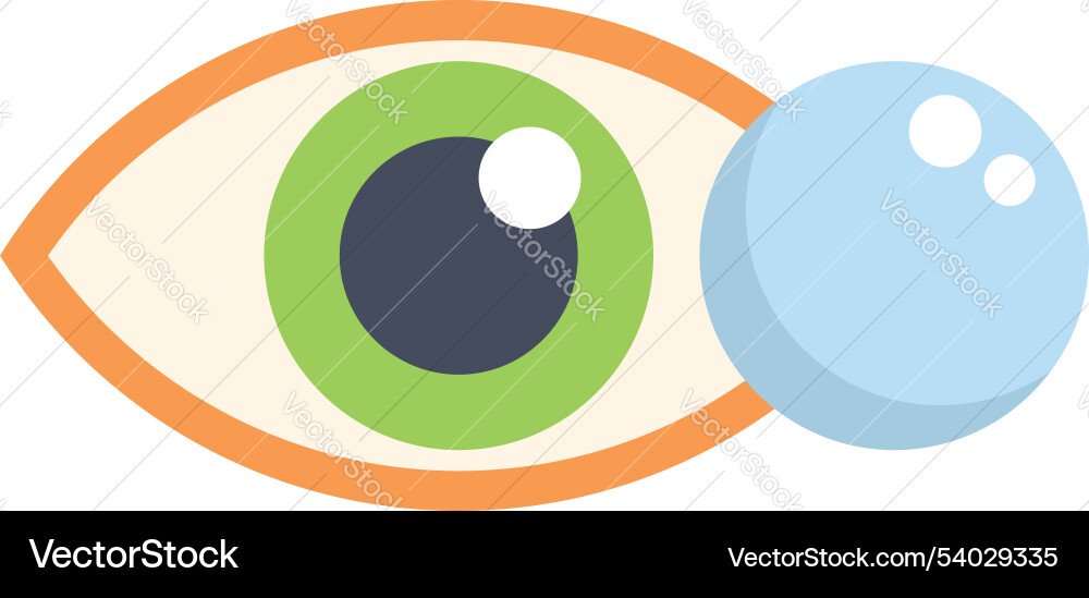 Human eye wearing contact lens icon representing Vector Image