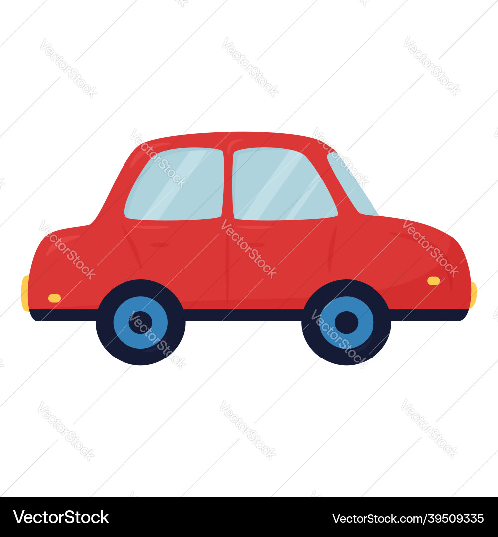 Kids toy cute car isolated Royalty Free Vector Image